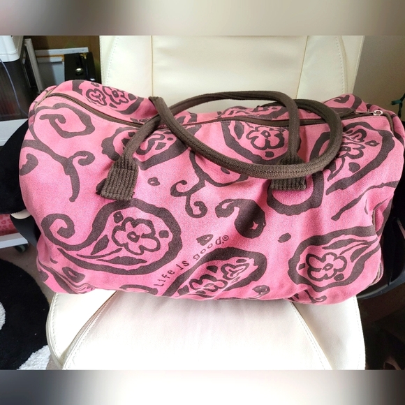 Life Is Good | Bags | Life Is Good Pink Paisley Patterned Womens Duffle ...